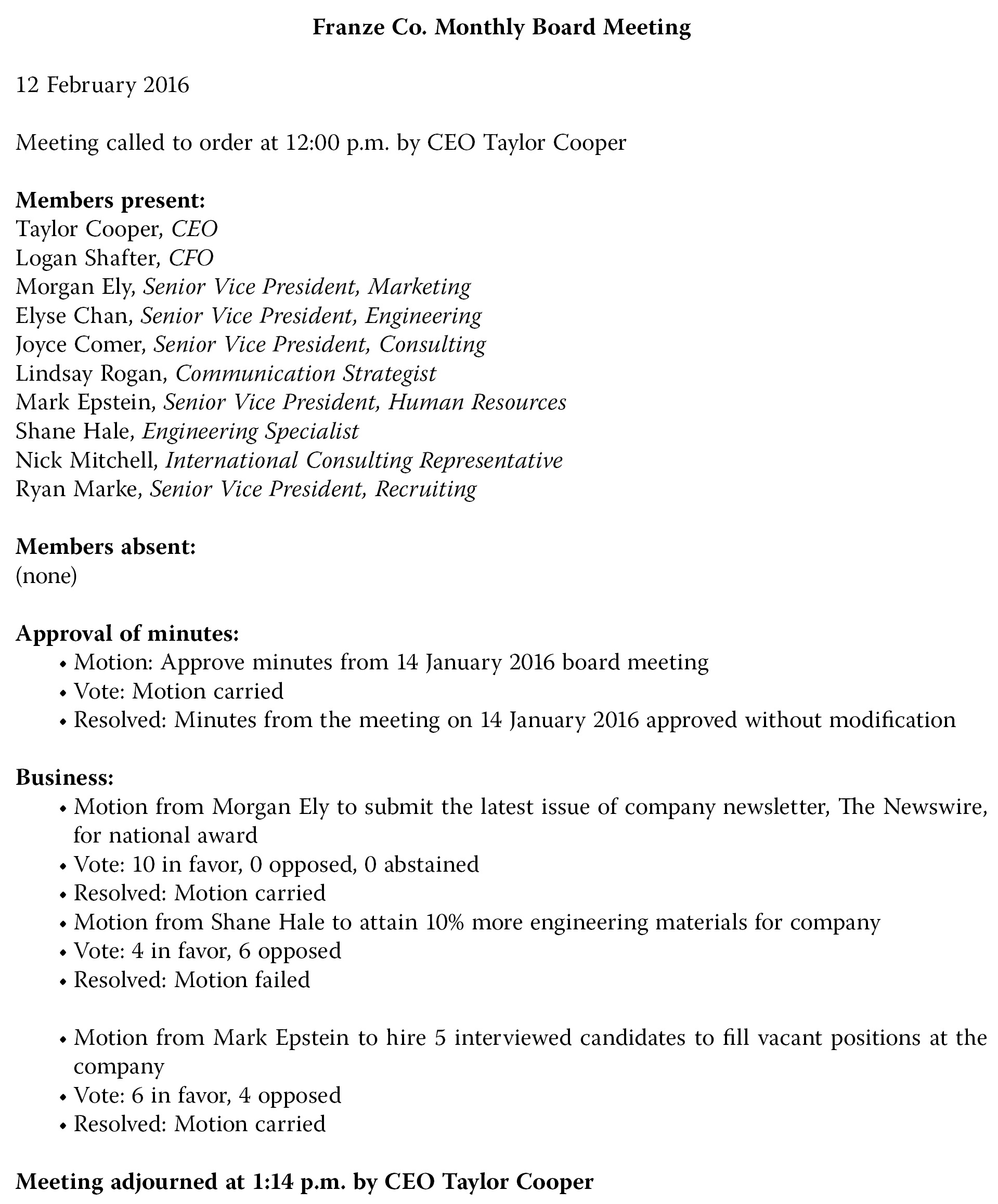 Составляем протокол на английском языке (Деловой английский язык для ...